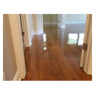 2 and 1/4 red oak select and better , special walnut stain from Dura ...