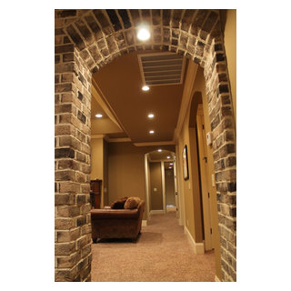 Basic Basement turned Entertainers Dream - Modern - Hallway & Landing ...