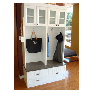 Beautiful storage solutions with mullion doors - Traditional - Hall ...