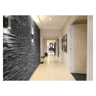 Black Slate Split Face Tiles - Modern - Hall - Other - by Rock Panels ...