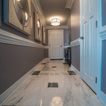 75 Marble Floor Hallway with Gray Walls Ideas You'll Love - July, 2024 ...