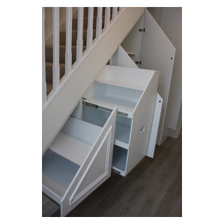 custom designed under stairs storage unit - Traditional - Staircase ...