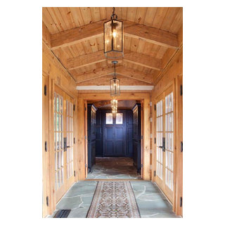 Custom Log Home with Stone - Rustic - Hall - Other - by StoneMill Log ...