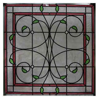 Elegant Leaf Motif - Contemporary - Hall - Seattle - by Seattle Stained ...