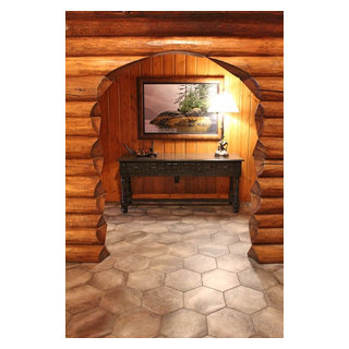 Full Log Wall Pass Thru Archway - Traditional - Hall - Other - by User ...