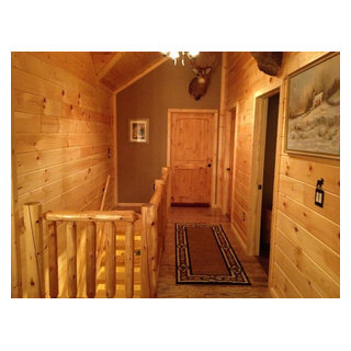interior pictures of log paneling, and log siding - Rustic - Hall ...