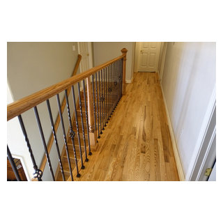 Red Oak Staircase with Custom Railing - Traditional - Hallway & Landing ...