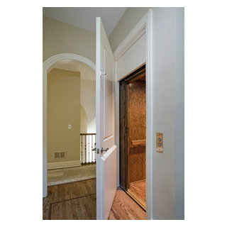 Residential Red Oak Paneled Three Stop Elevator - Traditional - Hall ...