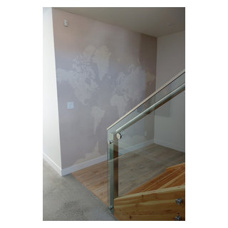 World Map Wallpaper with Magnets - Contemporary - Staircase - Vancouver - by Majesty Maps ...