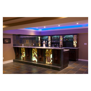 Bar - Led lit Tiger Onyx accents - Traditional - Home Bar - Toronto ...