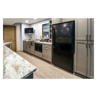 Basement Bar with Medallion Frappe Gray Cabinets - Transitional - Home ...