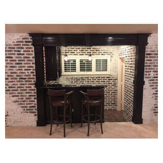 British Pub with Custom Wood Columns and German Smear Brick Walls ...