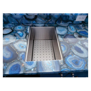 Caesarstone’s Concetto Collection Blue Agate backlit with SLABlite ...