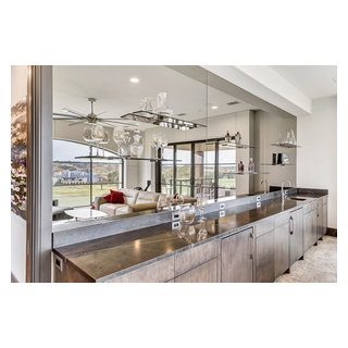 Contemporary overlooking Golf course - Contemporary - Home Bar - Orange ...