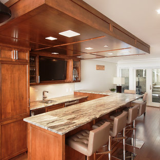 75 Beautiful Craftsman U-Shaped Home Bar Pictures & Ideas - March, 2021 ...