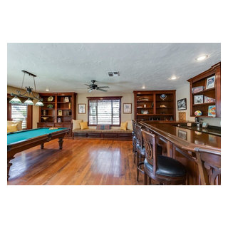 Custom Solid Mahogany Bar with built-in shelving. - Traditional - Home ...