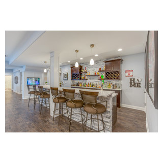 Family Retreat with Hidden Surprises - Transitional - Home Bar ...