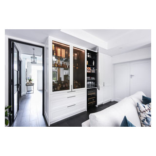 Bar Area with Wire Mesh Pocket Doors - Modern - Home Bar - Sydney - by ...