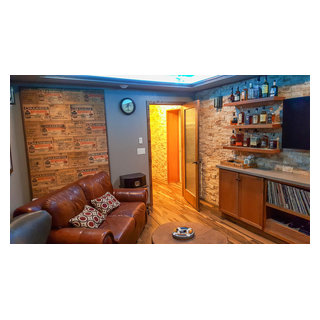Garage Converted To Cigar Lounge - Contemporary - Home Bar - Milwaukee ...