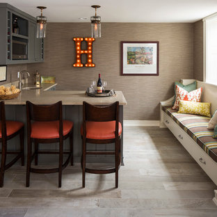 75 Beautiful L-Shaped Home Bar with Gray Cabinets Pictures & Ideas ...