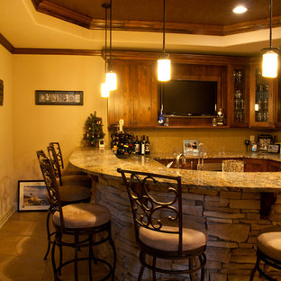 75 Beautiful Ceramic Tile U-Shaped Home Bar Pictures & Ideas - December ...