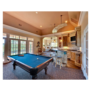 Pool Room with Bar - Rustic - Home Bar - Charlotte - by Audio Video ...