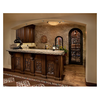 Tuscan Inspired Home in Paradise Valley - Mediterranean - Home Bar ...