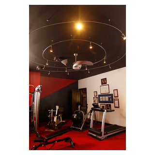 Black & Red Home Gymnasium & Gym - Modern - Home Gym - Dallas - by User ...