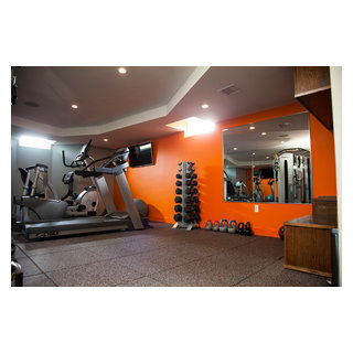milton basement fit-out - Modern - Home Gym - Boston - by BHaley Design ...