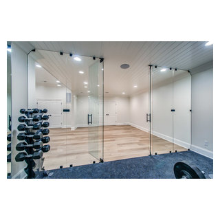 Workout room with glass wall and door - Modern - Home Gym - Nashville ...