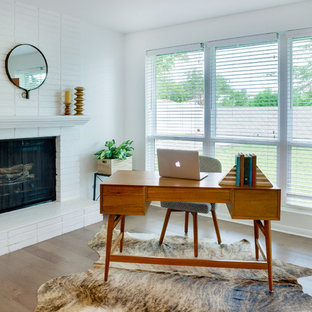 75 Beautiful Study Room with a Brick Fireplace Pictures & Ideas - May ...