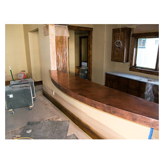 Copper Countertop with large front edge and curve - Traditional - Home ...