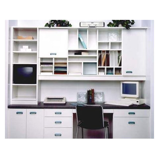 Custom Office /Desk with Upper cabinets - Traditional - Home Office ...