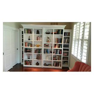 Custom White Murphy Library Bed with Crown Moulding - Traditional ...