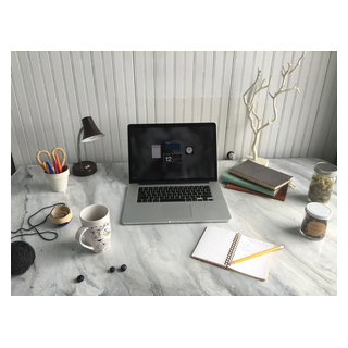 DIY 'Marble' Desk - Modern - Home Office - St Louis - by User | Houzz