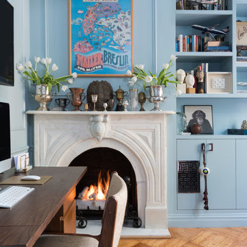 75 All Fireplaces Small Home Office Ideas You'll Love - June, 2022 | Houzz