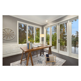 Elegant Mercer Island Waterfront Home - Transitional - Home Office ...