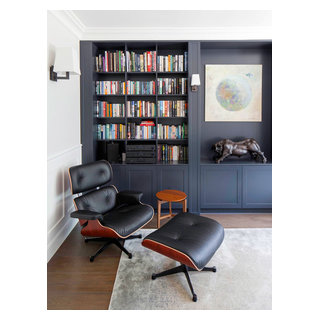 Family Library in Historical Villa - Transitional - Home Office ...