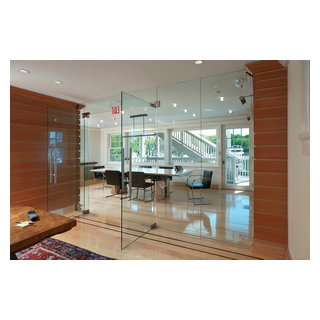 Frameless Office & Conference Rooms - Contemporary - Home Office - New ...