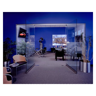 Frameless Office & Conference Rooms - Contemporary - Home Office - New ...
