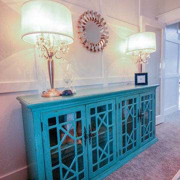 75 Beautiful Shabby-Chic Style Turquoise Home Office Ideas & Designs ...