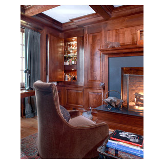 Hidden bar revealed. - Traditional - Home Office - Los Angeles - by ...