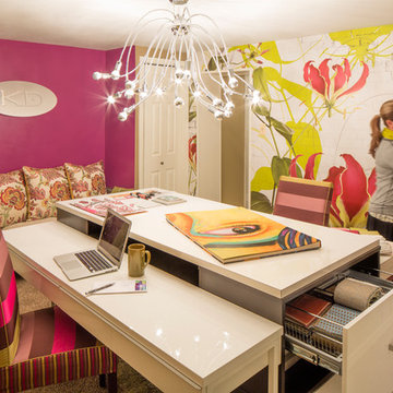 75 Beige Floor Home Office Ideas You'll Love - March, 2022 | Houzz