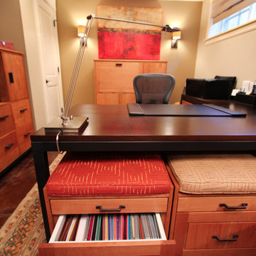 75 Contemporary Red Home Office Ideas You'll Love - October, 2025 | Houzz