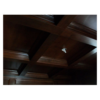 Library with Coffer Ceilings - Traditional - Home Office - Los Angeles ...