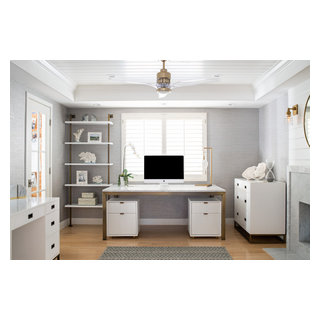 Manhattan Beach Cape Cod Home Office - Beach Style - Home Office - Los ...
