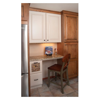 Mixing White Cabinets With Wood Cabinets - Traditional - Home Office ...