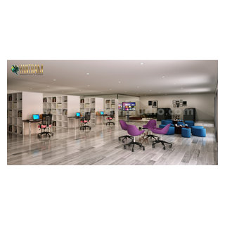 Grand Office & spacious sitting area Design idea - Modern - Home Office ...