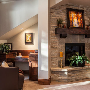 75 Beautiful Study Room with a Corner Fireplace Pictures & Ideas - June ...