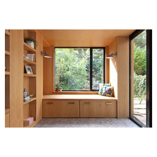 Oak Lined Window Seat Modern Home Office London by Beacham Architects Houzz